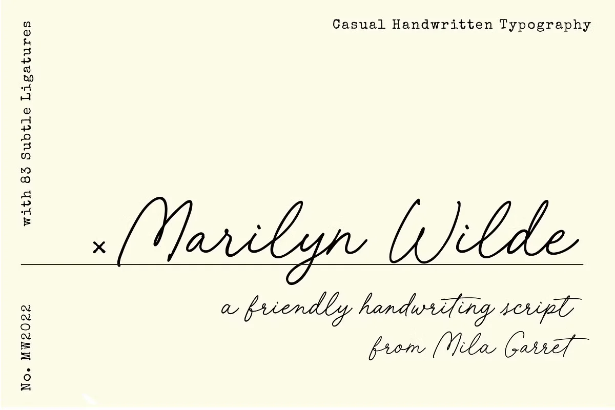 Marilyn Wilde Font Free Download - Fontaza